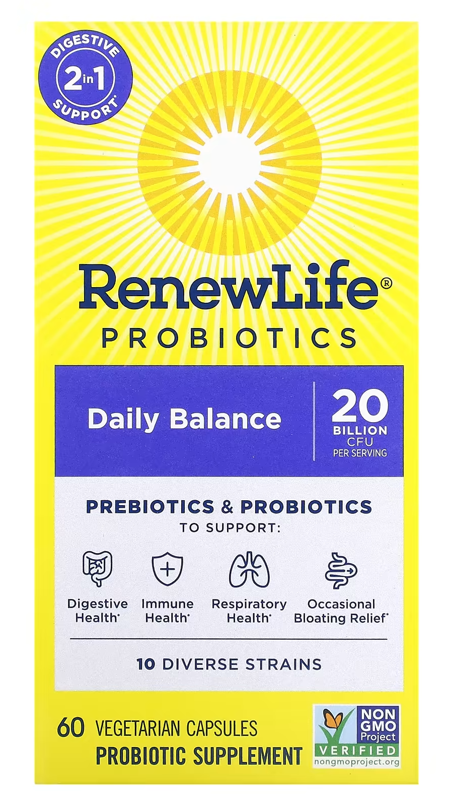 Пробиотик Renew Life Probiotics, Daily Balance, 60 вегетарианских ...