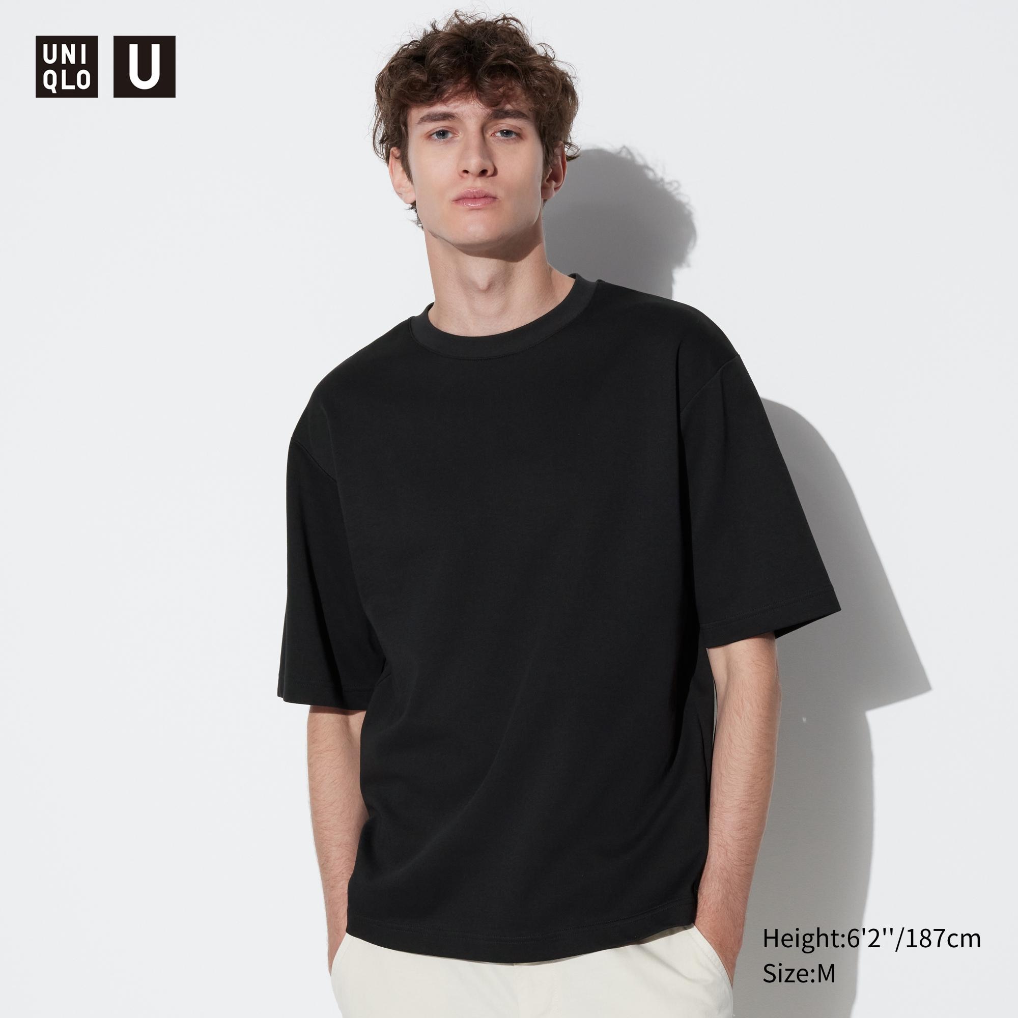 Мужская футболка UNIQLO AIRism Cotton Crew Neck Oversized T-Shirt ...