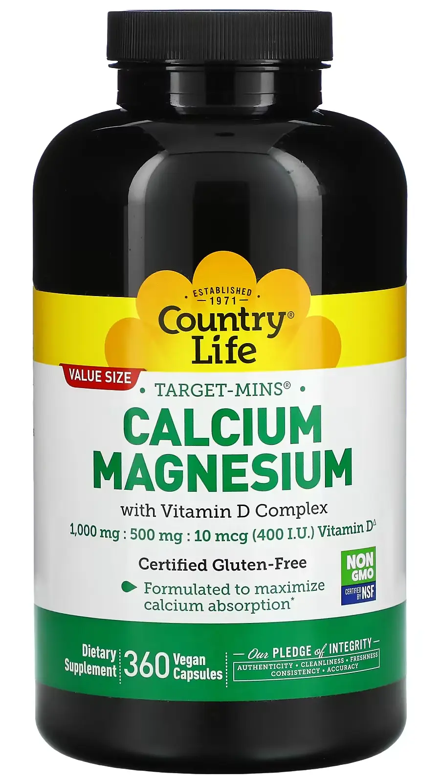 Комплекс Country Life Target-Mins Calcium Magnesium with Vitamin D ...